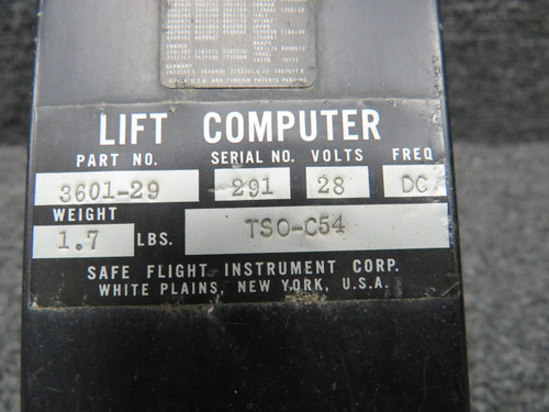 3601-29 (Alternate PN: 114-380051-3) Safe Flight Lift Computer (28V)