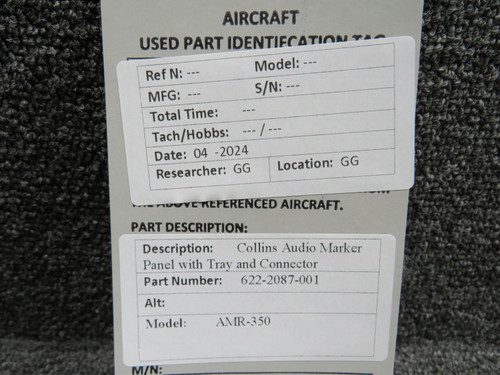 622-2087-001 Collins AMR-350 Audio Marker Panel Comes with Tray and ...