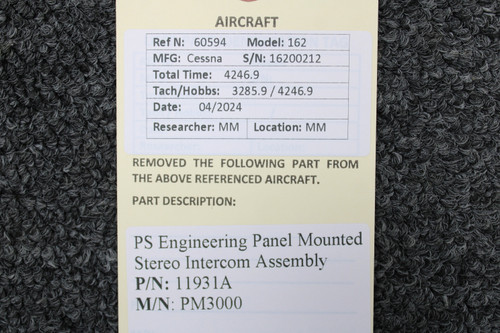11931A PS Engineering PM3000 Panel Mounted Stereo Intercom Assembly For Sale