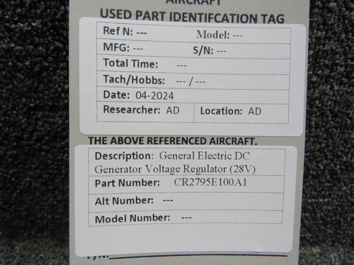 CR2795E100A1 General Electric DC Generator Voltage Regulator (28 Volts)