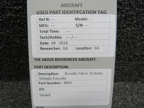 8800 Rosetta Micro Systems Aircraft Altitude Encoder