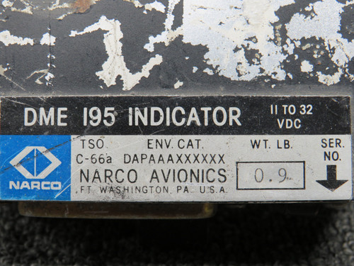 DME-I95 Narco Avionics DME Indicator