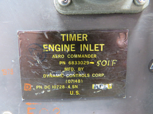 6833029-501F Dynamic Controls Timer Engine Inlet Unit