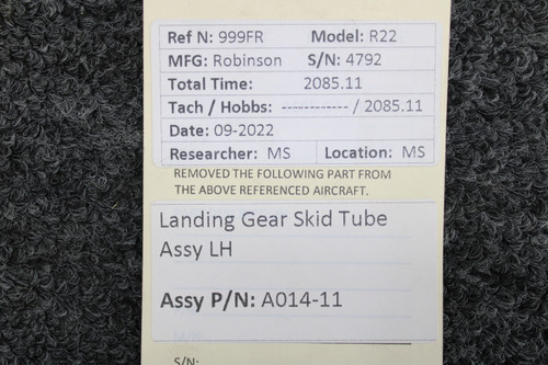 A014-11 Robinson R22 Landing Gear Skid Tube Assembly For Sale
