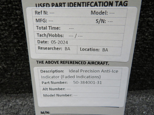 50-384001-31 Ideal Precision Anti-Ice Indicator (Faded Indications) For ...