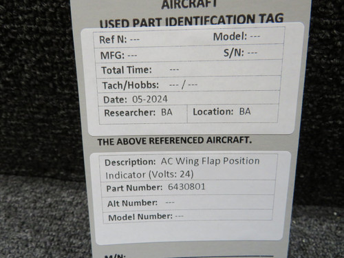 6430801 AC Wing Flap Position Indicator (Voltage: 24)