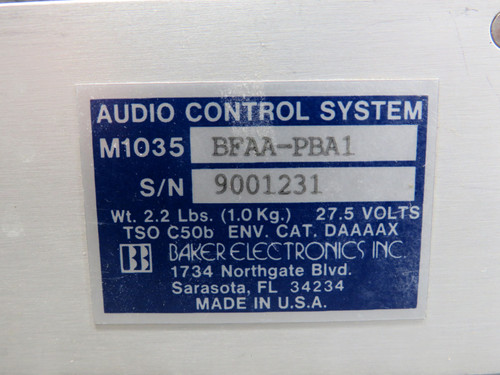 M1035-BFAA-PBA1 Baker Audio Control System For Sale