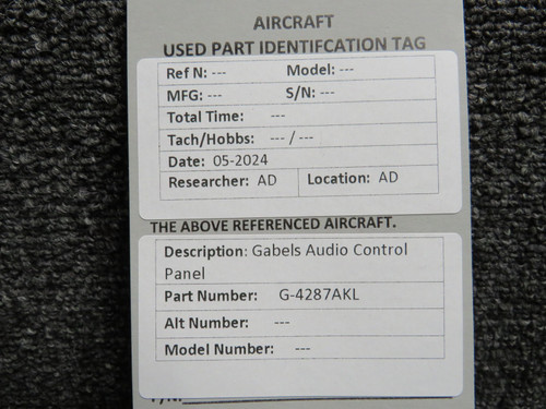 G-4287AKL Gables Audio Control Panel For Sale