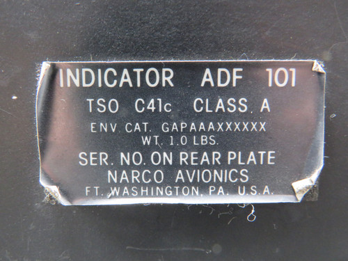 ADF-101 Narco Class A ADF Indicator with Light (Loose Parts) (Cloudy ...