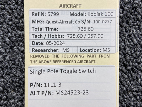 1TL1-3 (Alt PN: MS24523-23) Micro Switch Single Pole Toggle Switch