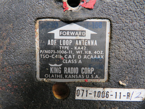 071-1006-11 King Radio KA-42 ADF Loop Antenna (White) (Corrosion) (Core)