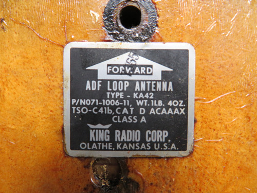 071-1006-11 King Radio KA-42 ADF Loop Antenna (Yellowing) (Corroded) (Core)
