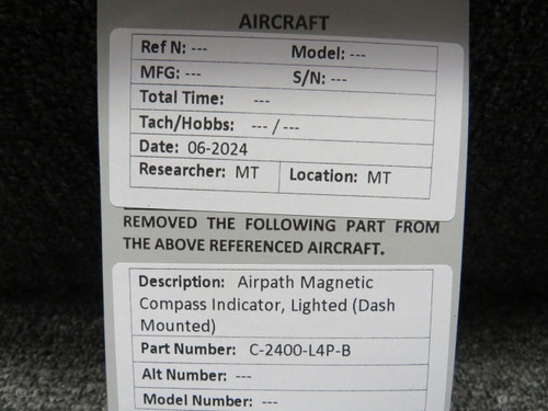C-2400-L4P-B, Alt P/N: 550-805 Airpath Magnetic Compass Indicator ...