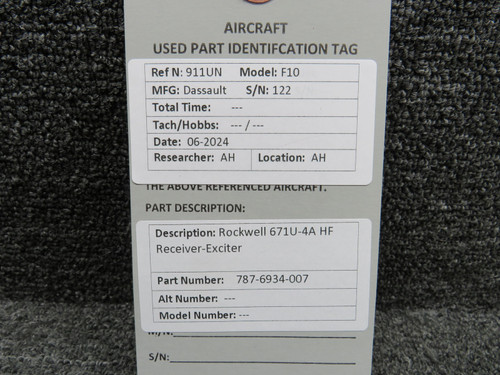 787-6934-007 Rockwell 671U-4A HF Receiver-Exciter For Sale