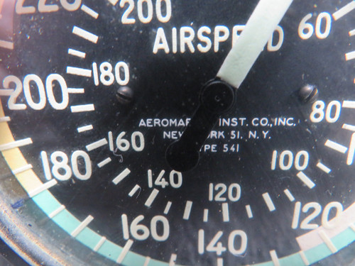 541 Aeromarine Inst Airspeed Indicator (Worn Inner Face) For Sale
