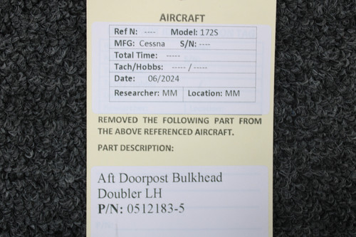 0512183-5 Cessna 172S LH Aft Doorpost Bulkhead Doubler