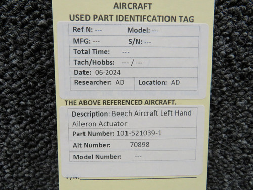 101-521039-1 Alternative Part Number 70898 Beechcraft Left Handed ...