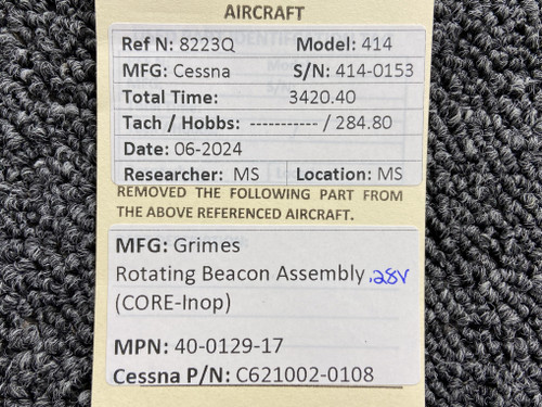 40-0129-17 (Alt: C621002-0108) Grimes Rotating Beacon Assembly (28V ...