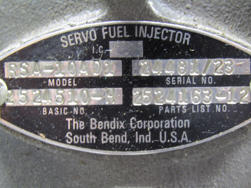 2524510-H (Alt: 2524163-12) Bendix RSA-10AD1 Servo Fuel Injector Unit