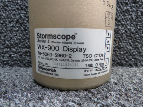 78-8060-5960-2, 78-8060-5970-1 BF Goodrich WX-900 Stormscope Display ...