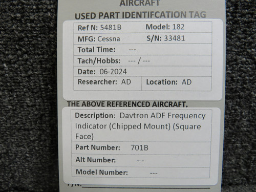 701B Davtron Square Face ADF Frequency Indicator with Chipped Mount