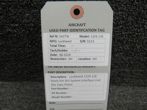 Lockheed 1329-23E Mark-VIII SIU System Interface Box (No Data Plate)