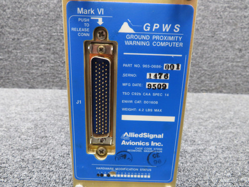 965-0686-001 Allied Signal Gold Plate Ground Proximity Warning Computer ...