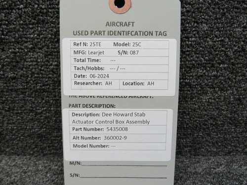 5435008 (Alter PN: 360002-9) Dee Howard Stab Actuator Control Box Assembly