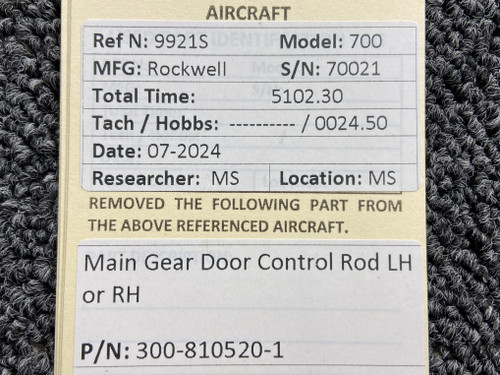 300-810520-1 Rockwell 700 Main Gear Door Control Rod LH or RH | BAS ...