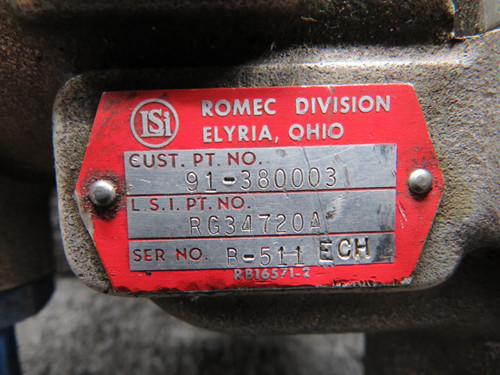91-380003 Alternative Part Number RG34720A LSI Romec Fuel Pump For Sale