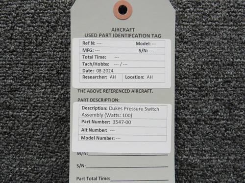 3547-00 Dukes Pressure Switch 100 Watts