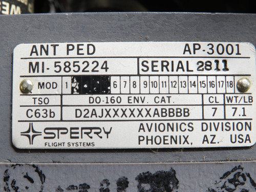 MI-585224, 1716803-502 Sperry AP-3001 Antenna Drive Assembly and Array ...