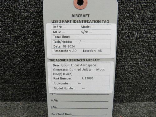 U13881 Lucas Aerospace Generator Control Unit and Mods (Inop) (Core)