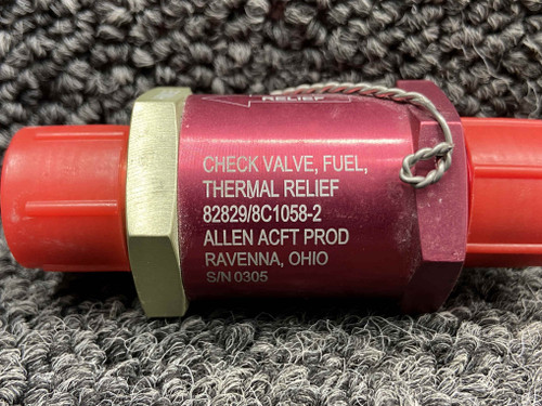 82829/8C1058-2 Allen Aircraft Fuel Check Valve For Sale