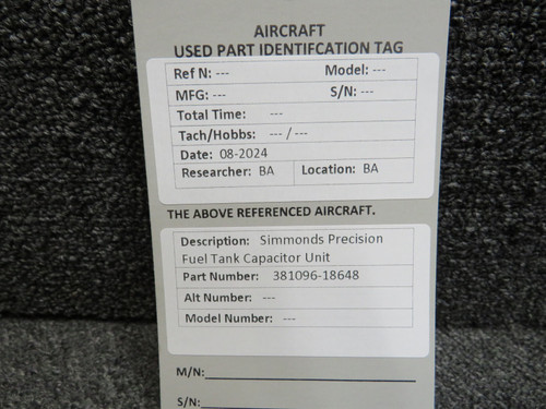 391067-04679 Simmonds Precision Fuel Tank Capacitor Unit Assembly