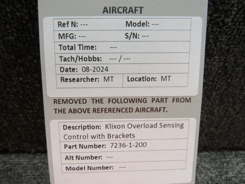 7236-1-200 Klixon Overload Sensing Control w Brackets