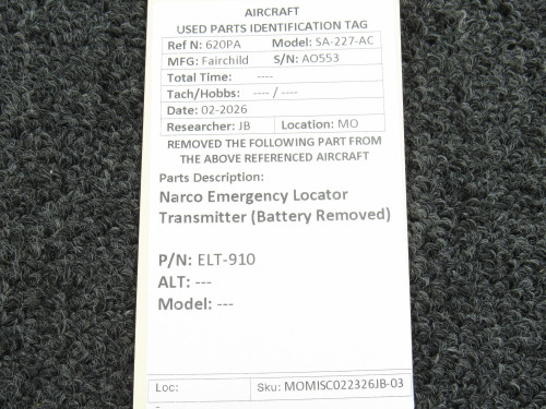 ELT-910 Narco Emergency Locator Transmitter (Battery Has Been Removed ...