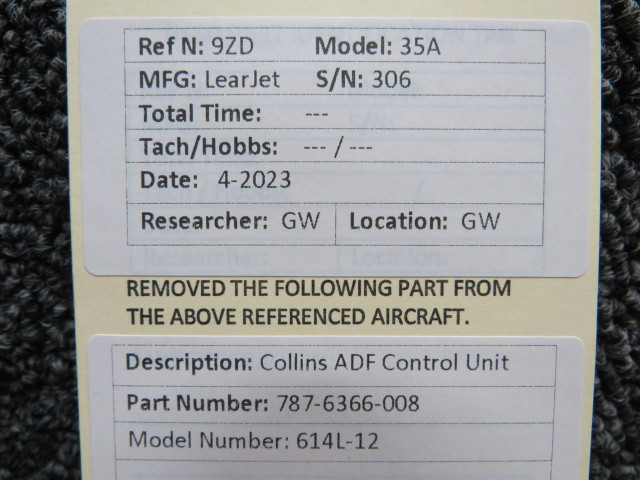787-6366-008 Collins 614L-12 ADF Control Unit For Sale
