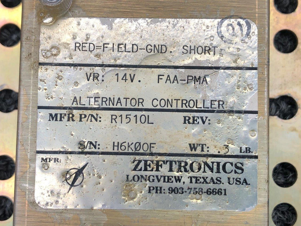 R1510L Zeftronics Alternator Controller (Volts: 14, Core Item)