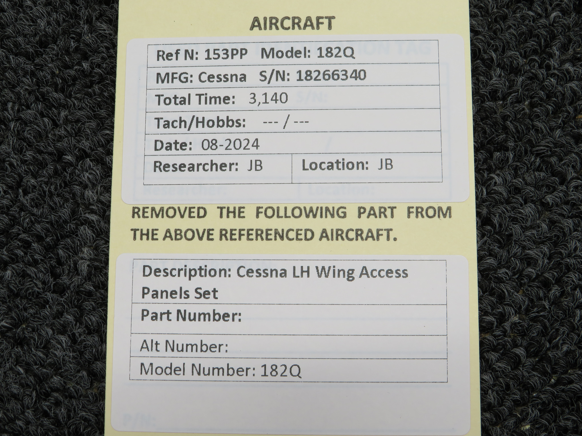 Cessna 182Q LH Wing Access Panels Set For Sale