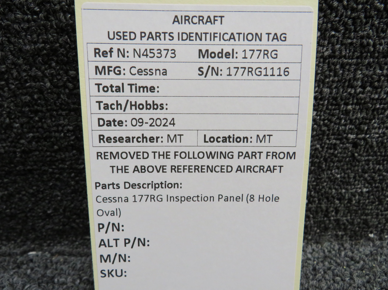 Cessna 177RG Inspection Panel (8 Hole Oval) For Sale