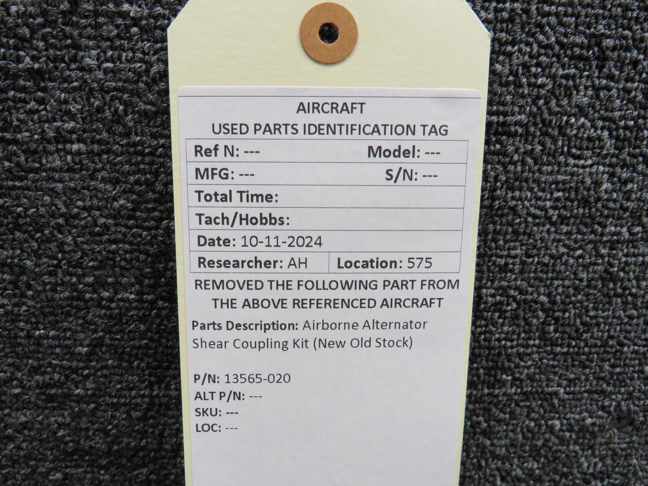 13565-020 Airborne Alternator Shear Coupling Kit New Old Stock