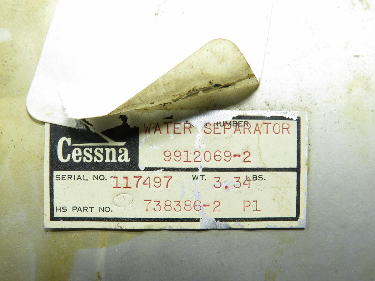 9912069-2 Alternative Part Number 738386-2 Cessna Water Seperator