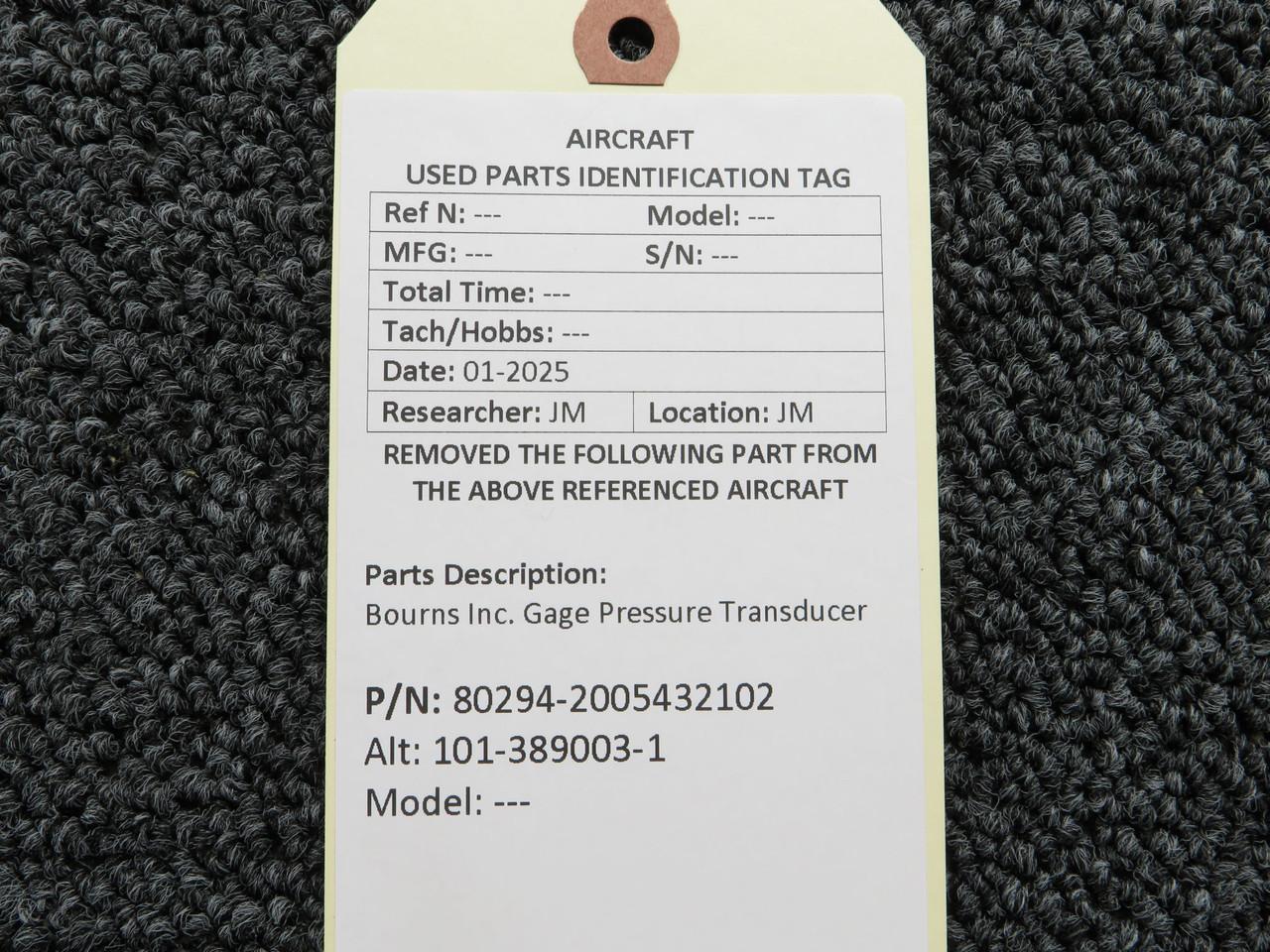 80294-2005432102 (Alternate: 101-389003-1) Bourns Inc. Gage Pressure ...