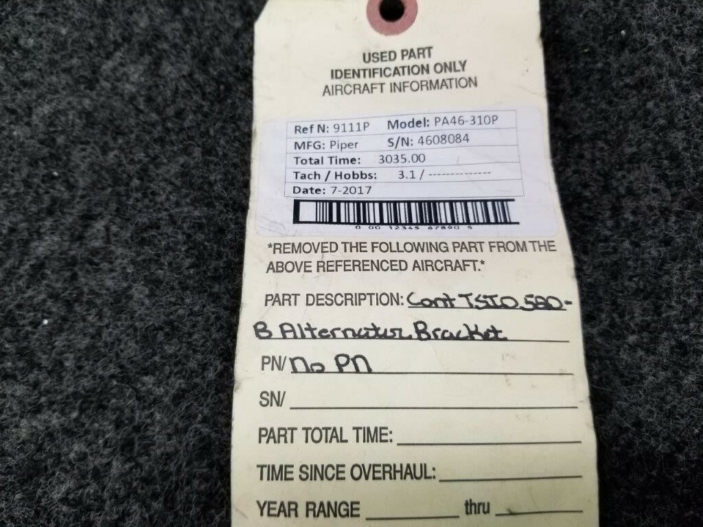 Piper PA-46-310P Continental TSIO-520-B Alternator Bracket For Sale