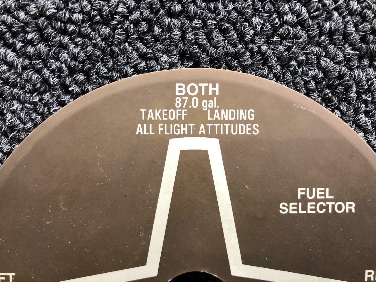 0705093-6 Cessna 182T Fuel Selector Placard For Sale