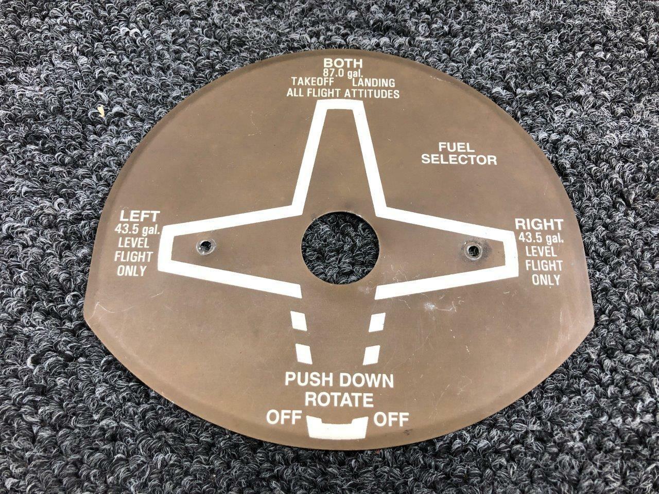 0705093-6 Cessna 182T Fuel Selector Placard For Sale