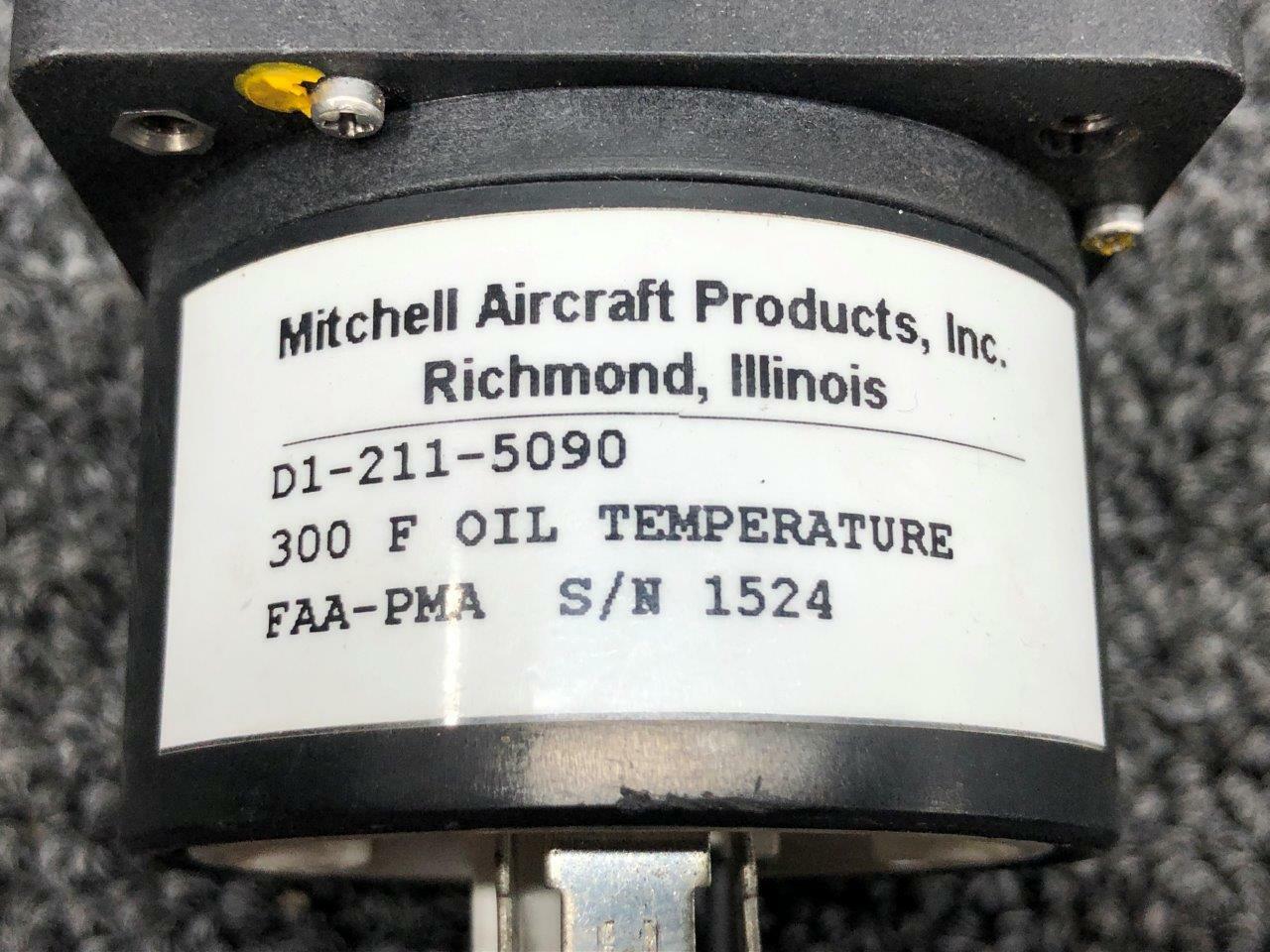 D1-211-5090 Cessna 172D Mitchell Aircraft Oil Temperature Indicator ...