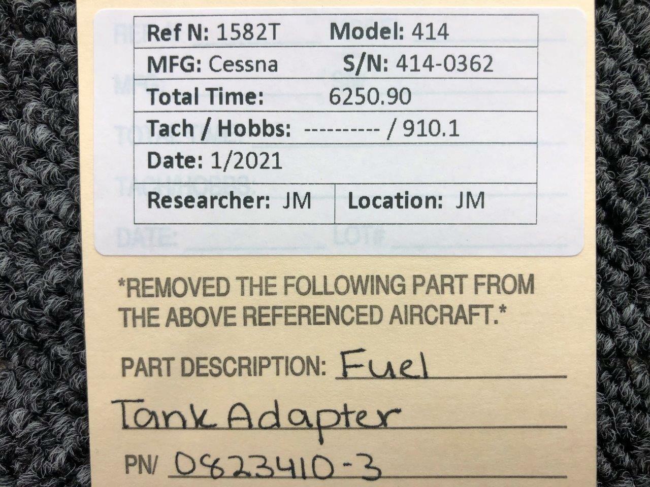 0823410-3 Cessna 414 Fuel Tank Adapter Assembly