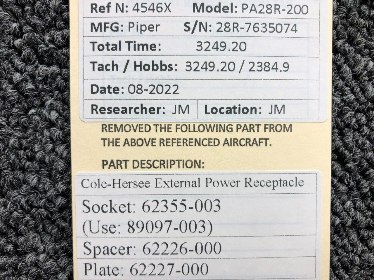 62355-003 / 62226-000 Cole Hersee External Power Receptacle Assembly